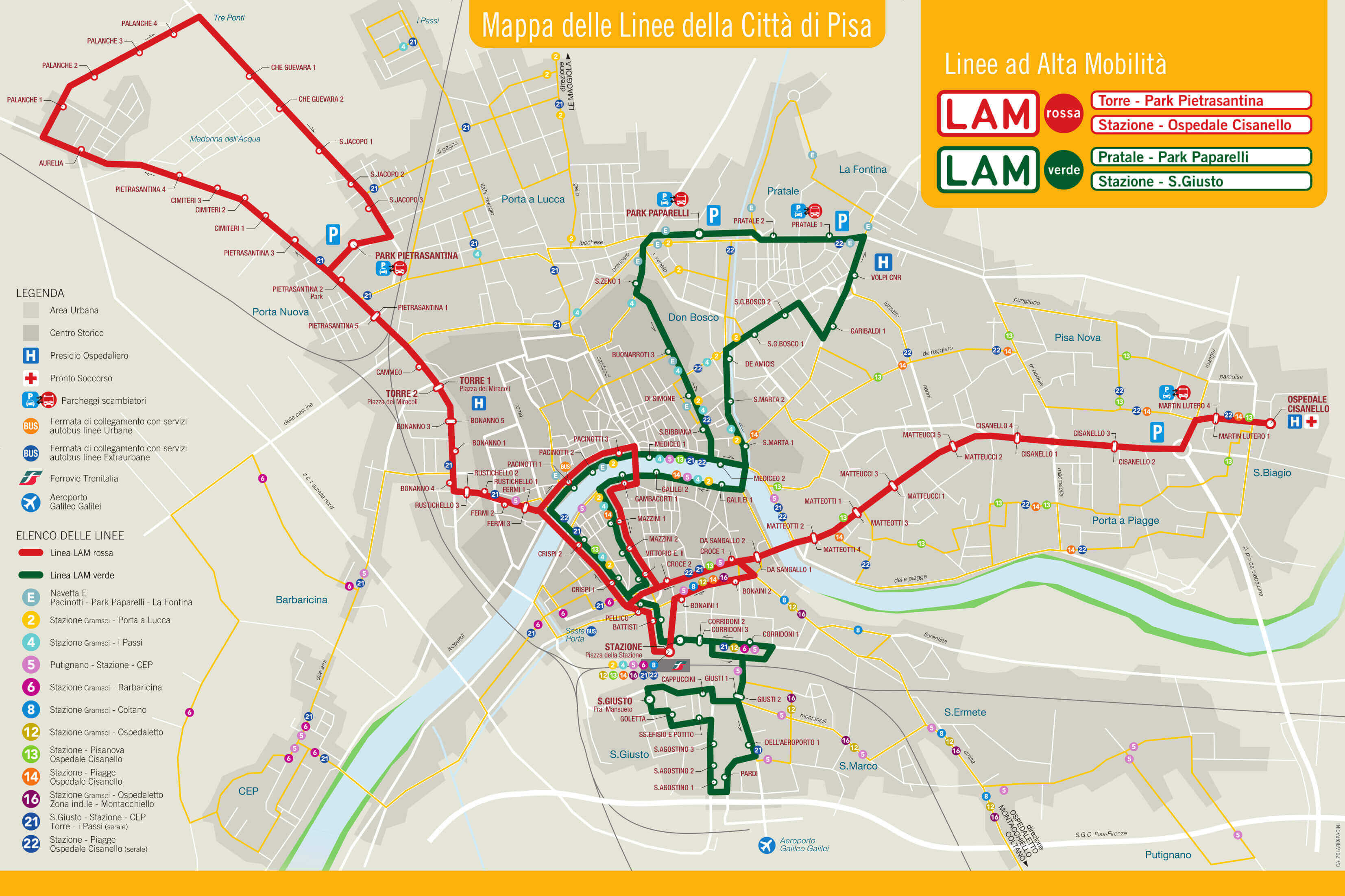 Pisa Bus Routes Map